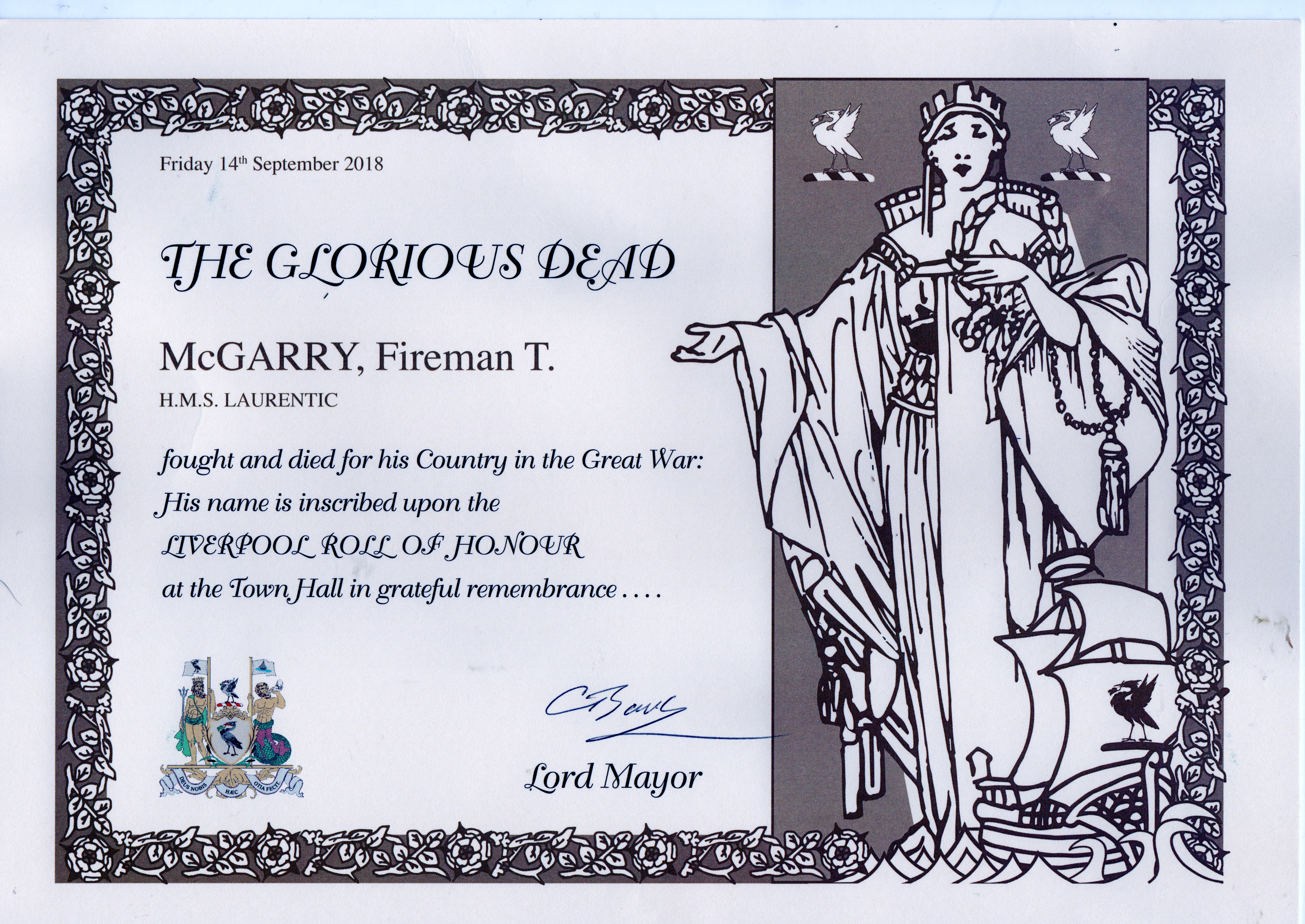 Thomas McGarry – The Laurentic Legacy