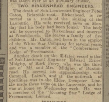 Ernest Edward Midgley – The Laurentic Legacy